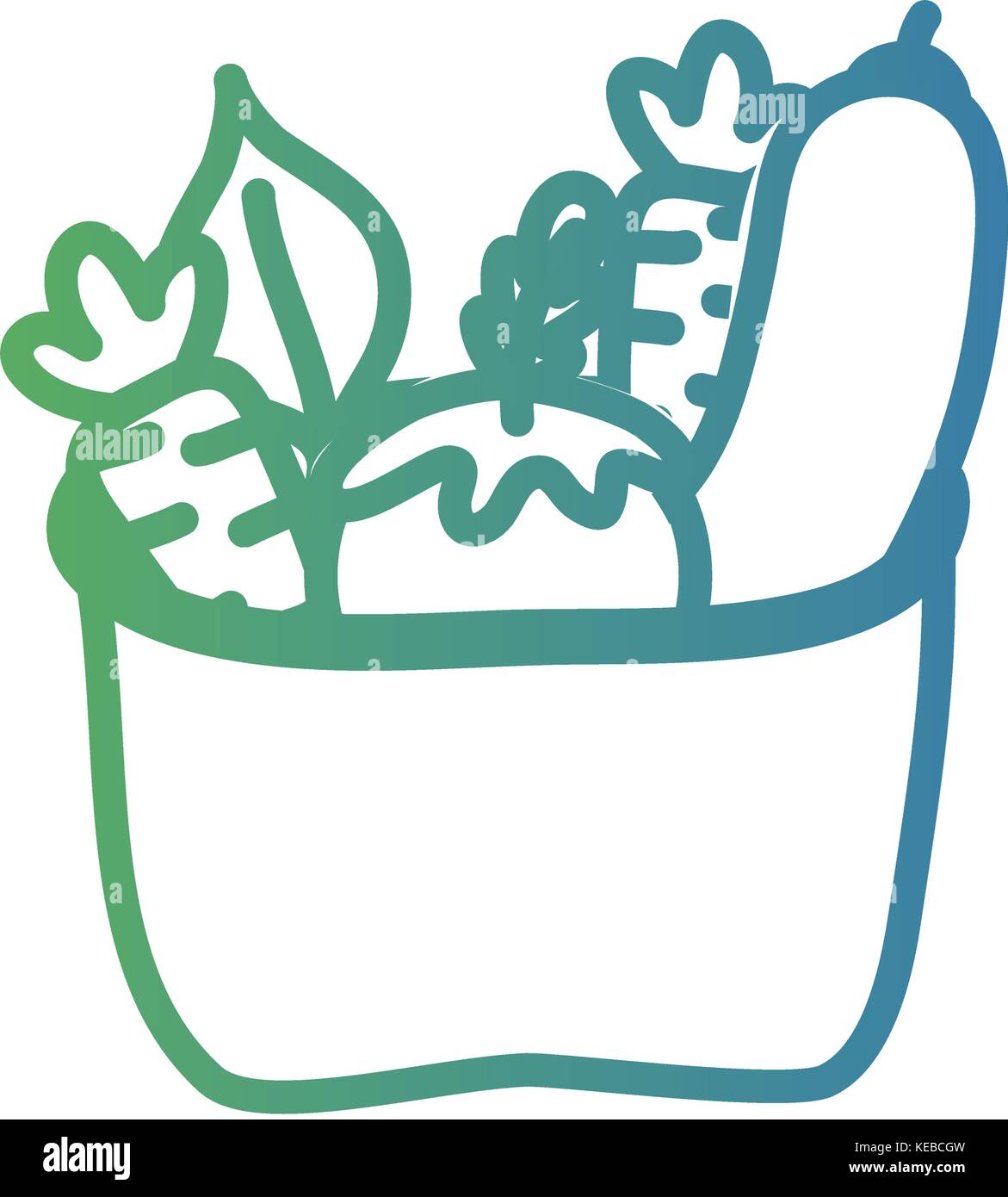 line cooking pot with organ vegetables inside Stock Vector Image & Art ...