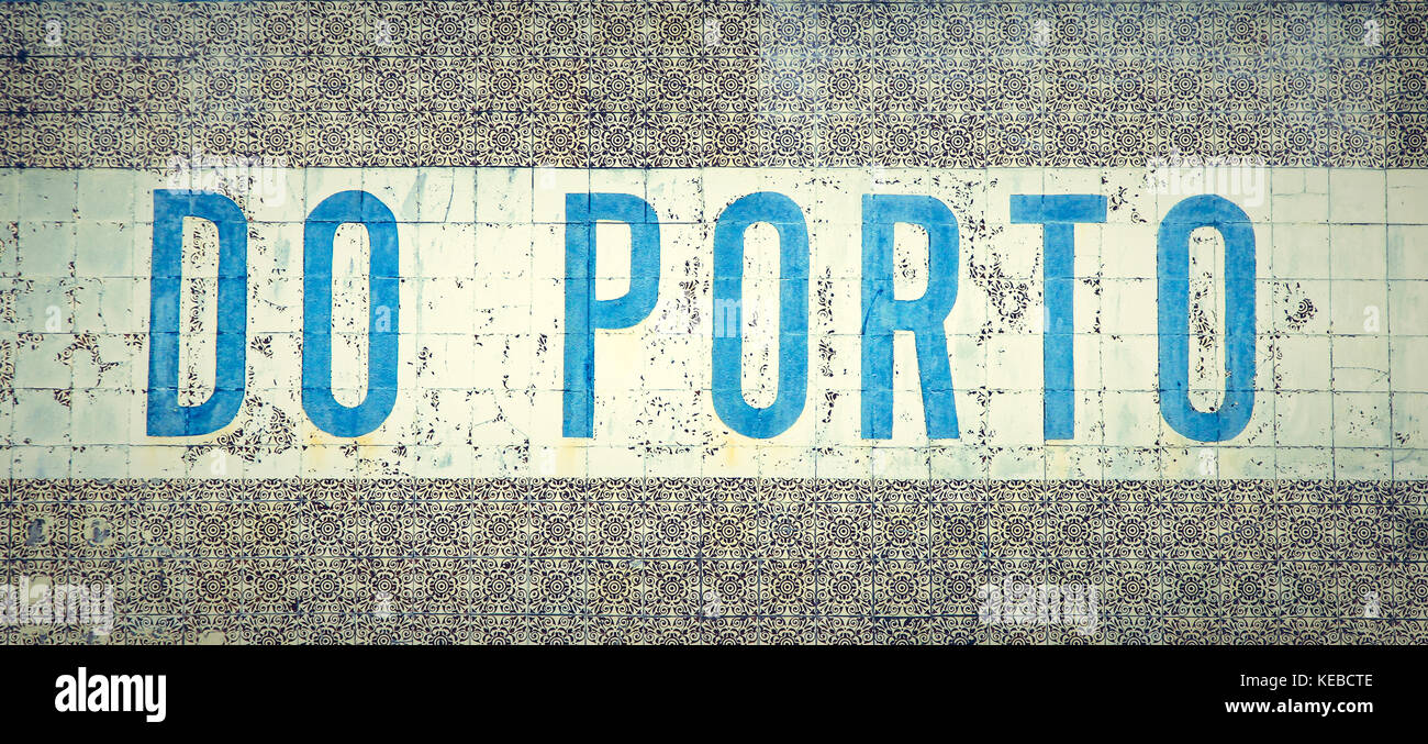 “Do Porto” (from Porto) written in blue letters over traditional ...