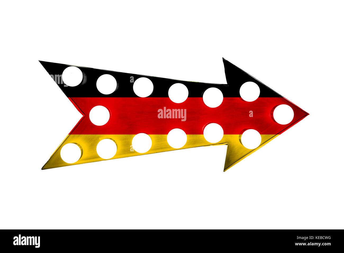 Flag of Germany painted over vintage bright and colorful illuminated ...