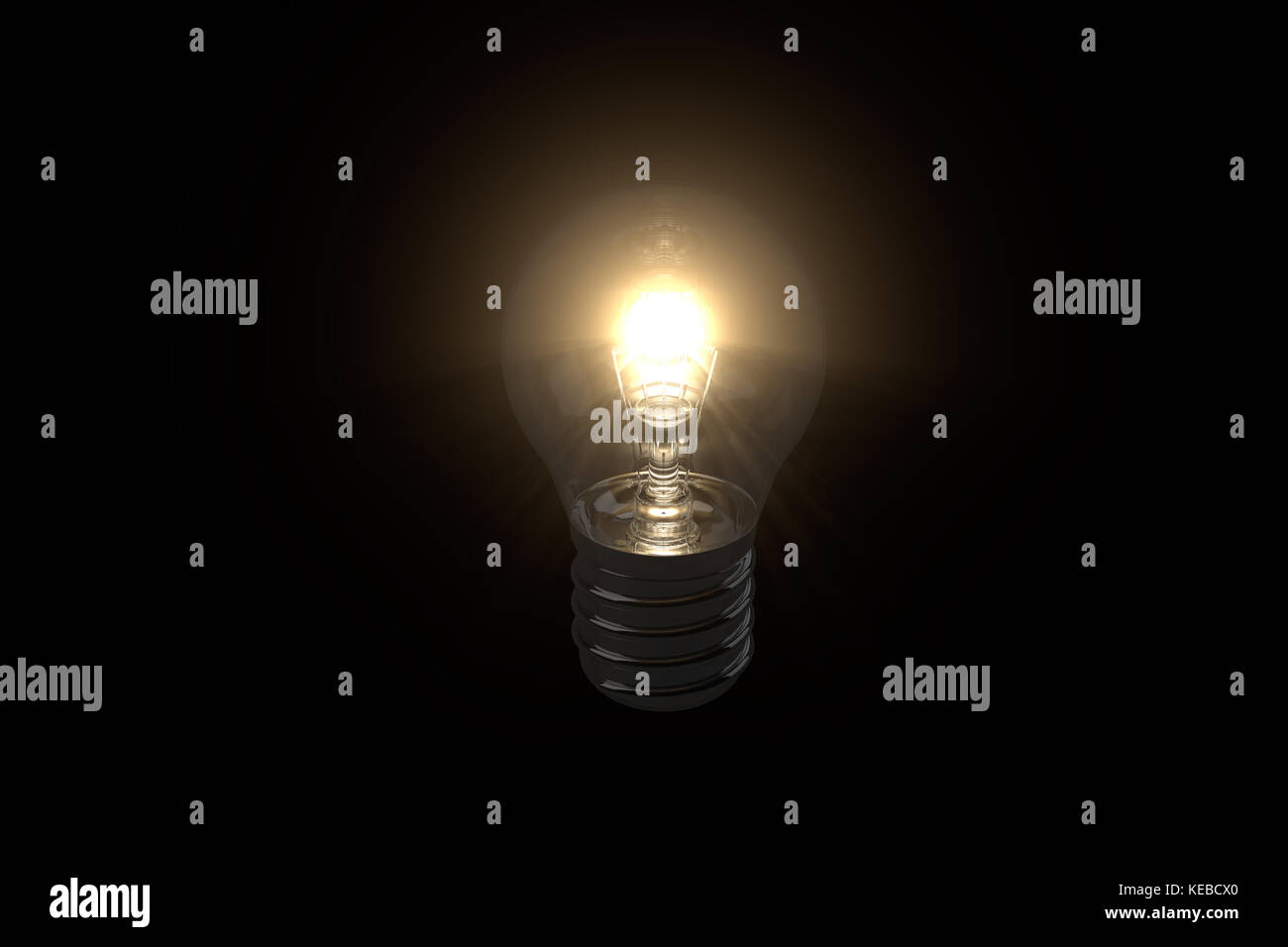 Light Bulb on Black Background Stock Photo - Alamy