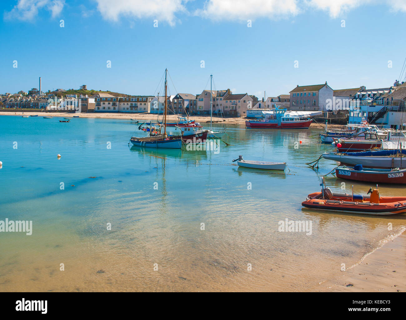 Beautiful St Mary's, a town on the Scilly Isles in the Atlantic Ocean ...
