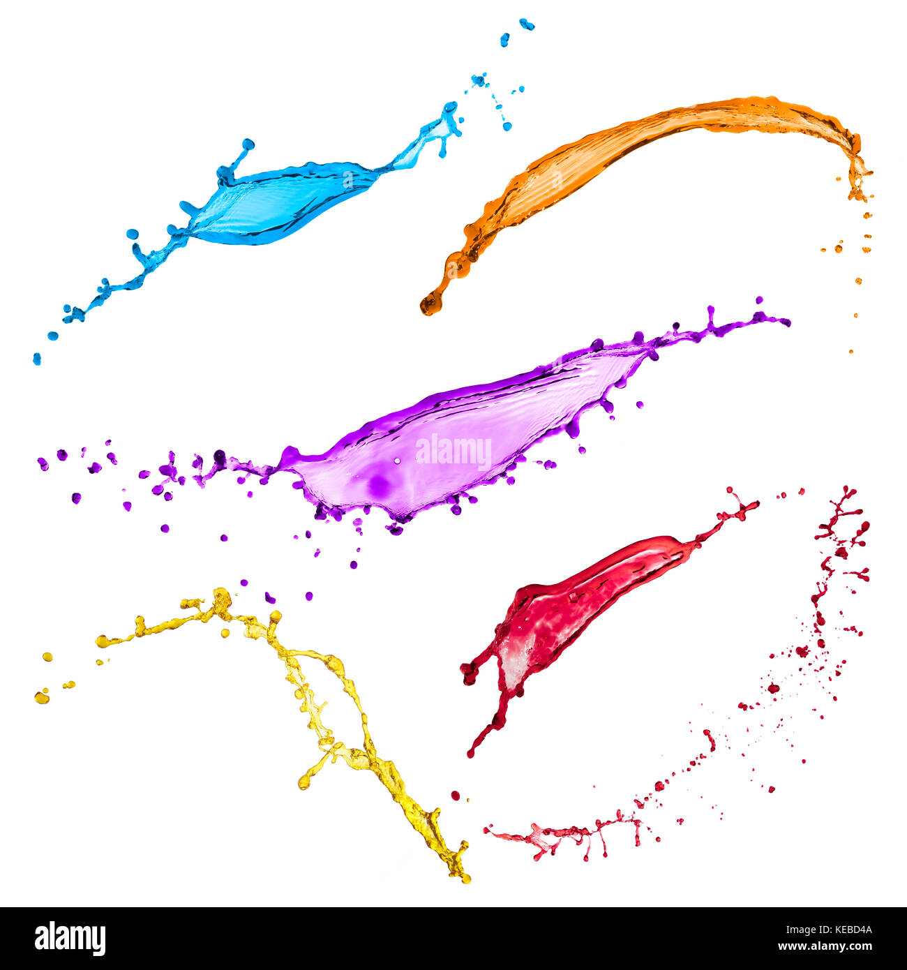 splendid collection of color splashes over white background Stock Photo ...