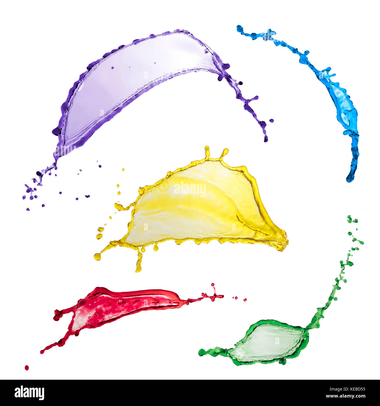splendid collection of color splashes over white background Stock Photo ...