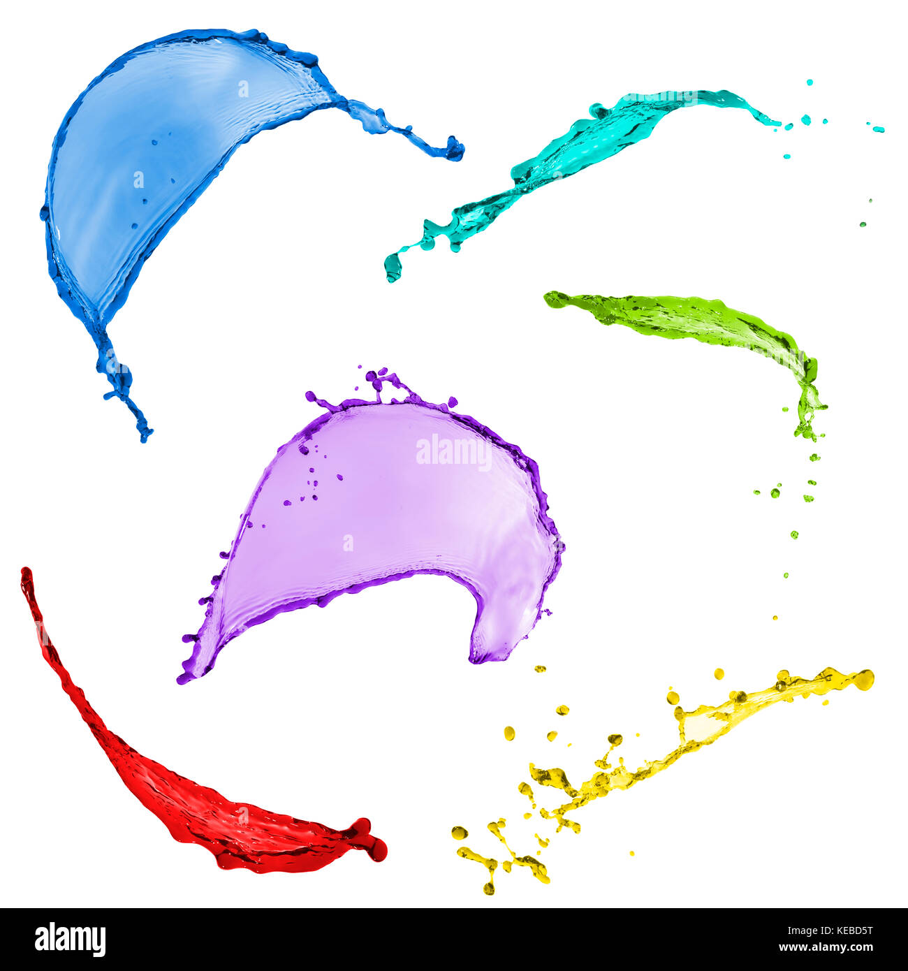 splendid collection of color splashes over white background Stock Photo ...