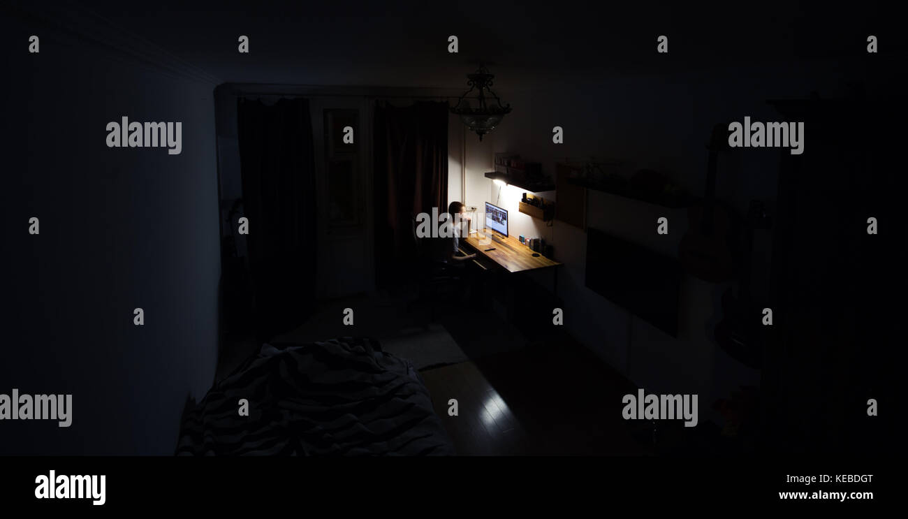 Dark Room Computer Screen High Resolution Stock Photography and Images ...