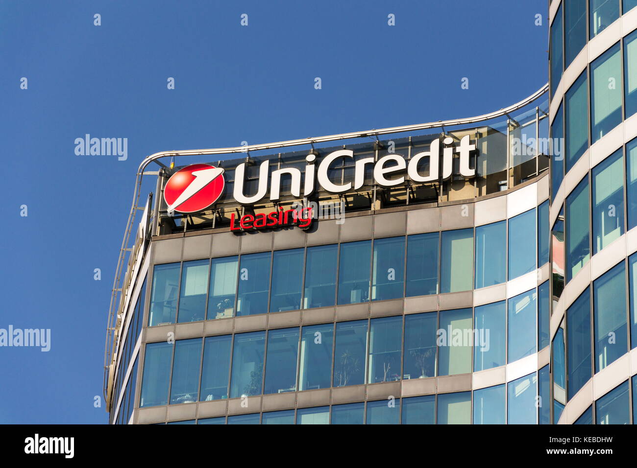 PRAGUE, CZECH REPUBLIC - OCTOBER 14: UniCredit Group banking company ...