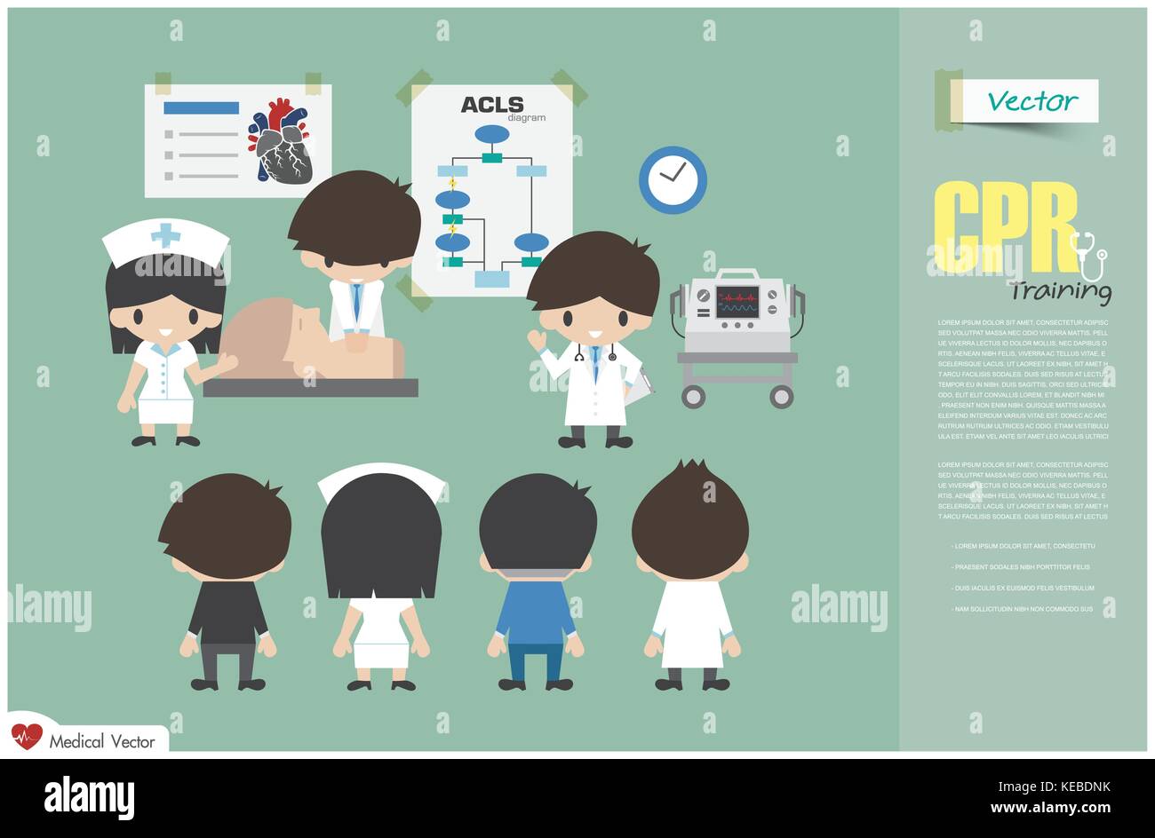 CPR training . Medical team are teaching about cardiopulmonary resuscitation in hospital ...