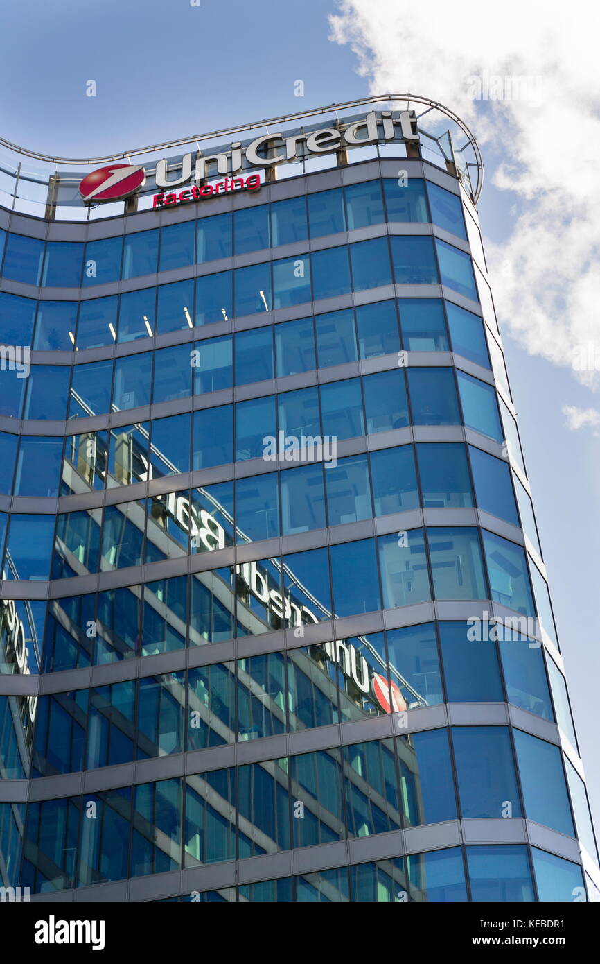 PRAGUE, CZECH REPUBLIC - OCTOBER 14: UniCredit Group banking company ...