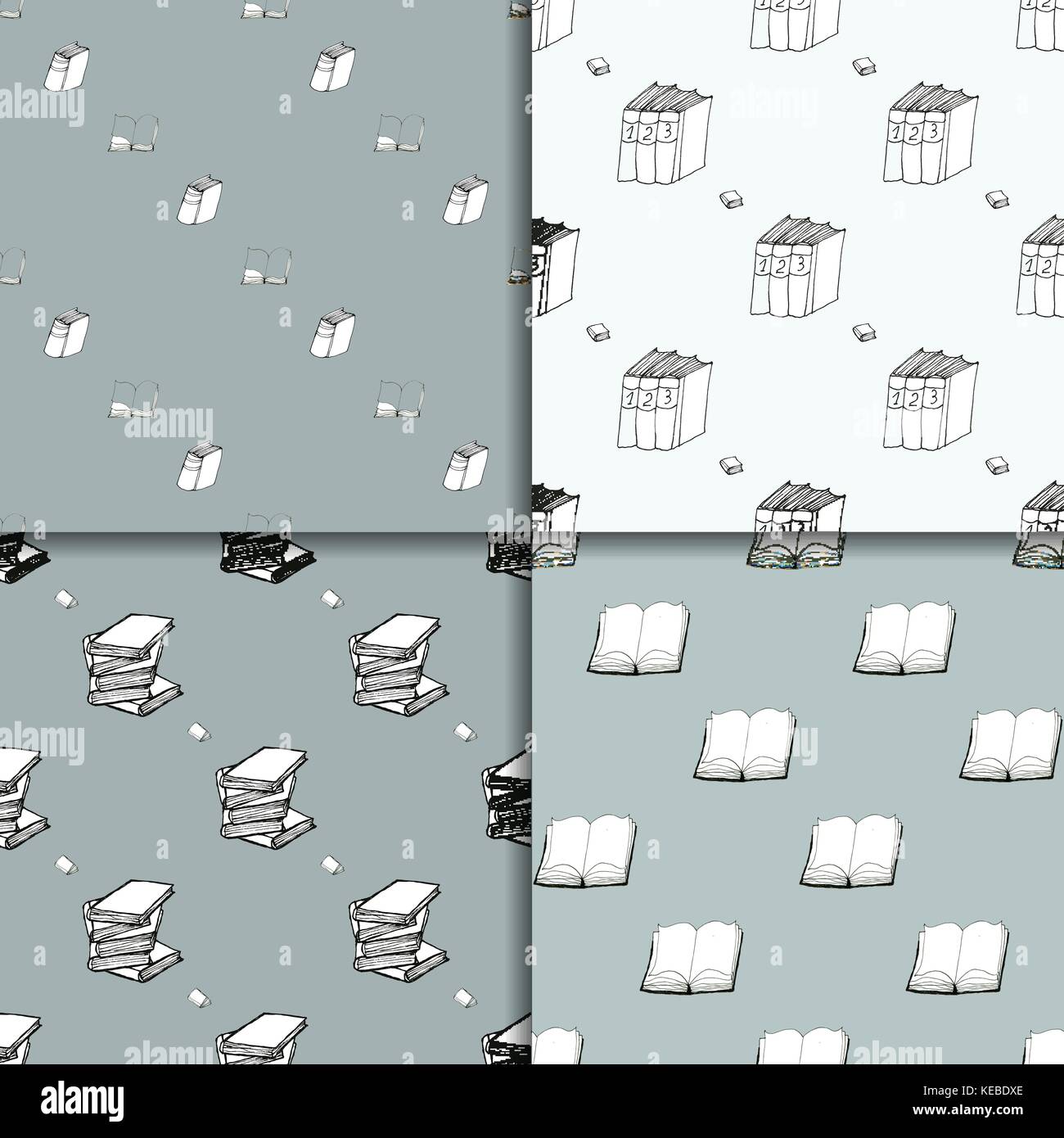 Seamless pattern set with books Stock Vector Image & Art - Alamy