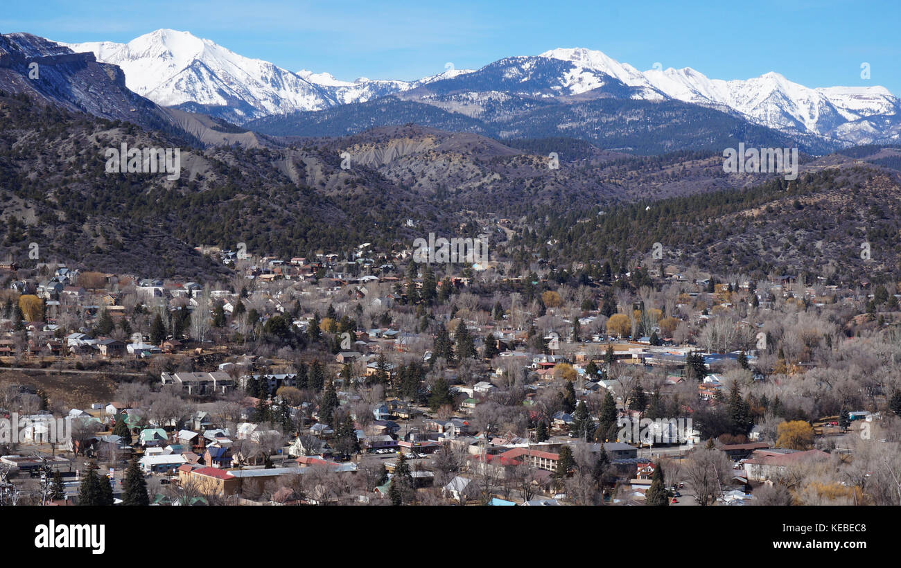 Beautiful scene of Durango, Colorado from the top Stock Photo - Alamy