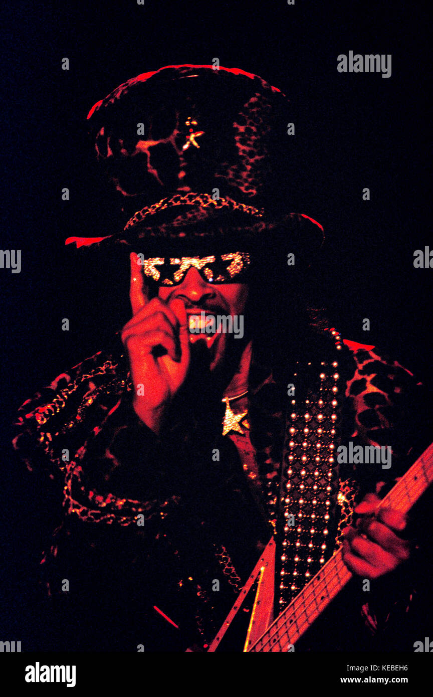 Bootsy Collins performs live on stage at Capitol on June 3, 1998 in ...