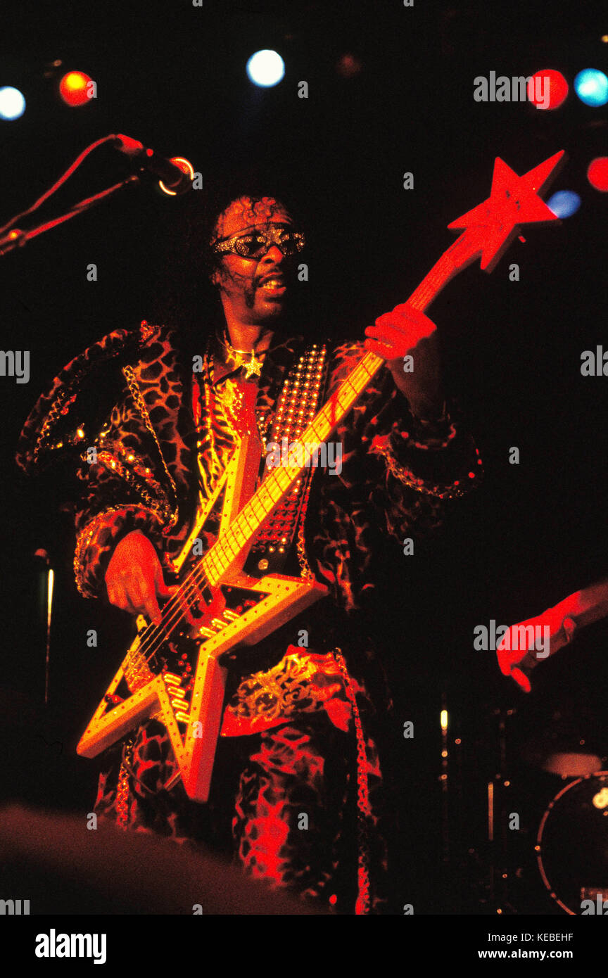 Bootsy Collins performs live on stage at Capitol on June 3, 1998 in ...