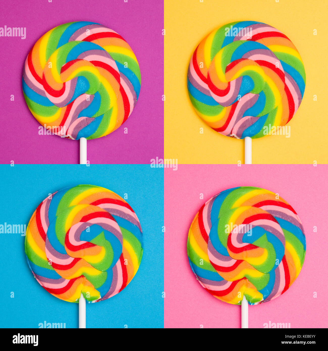 Beautiful Rainbow Lollipop Stock Photo - Alamy