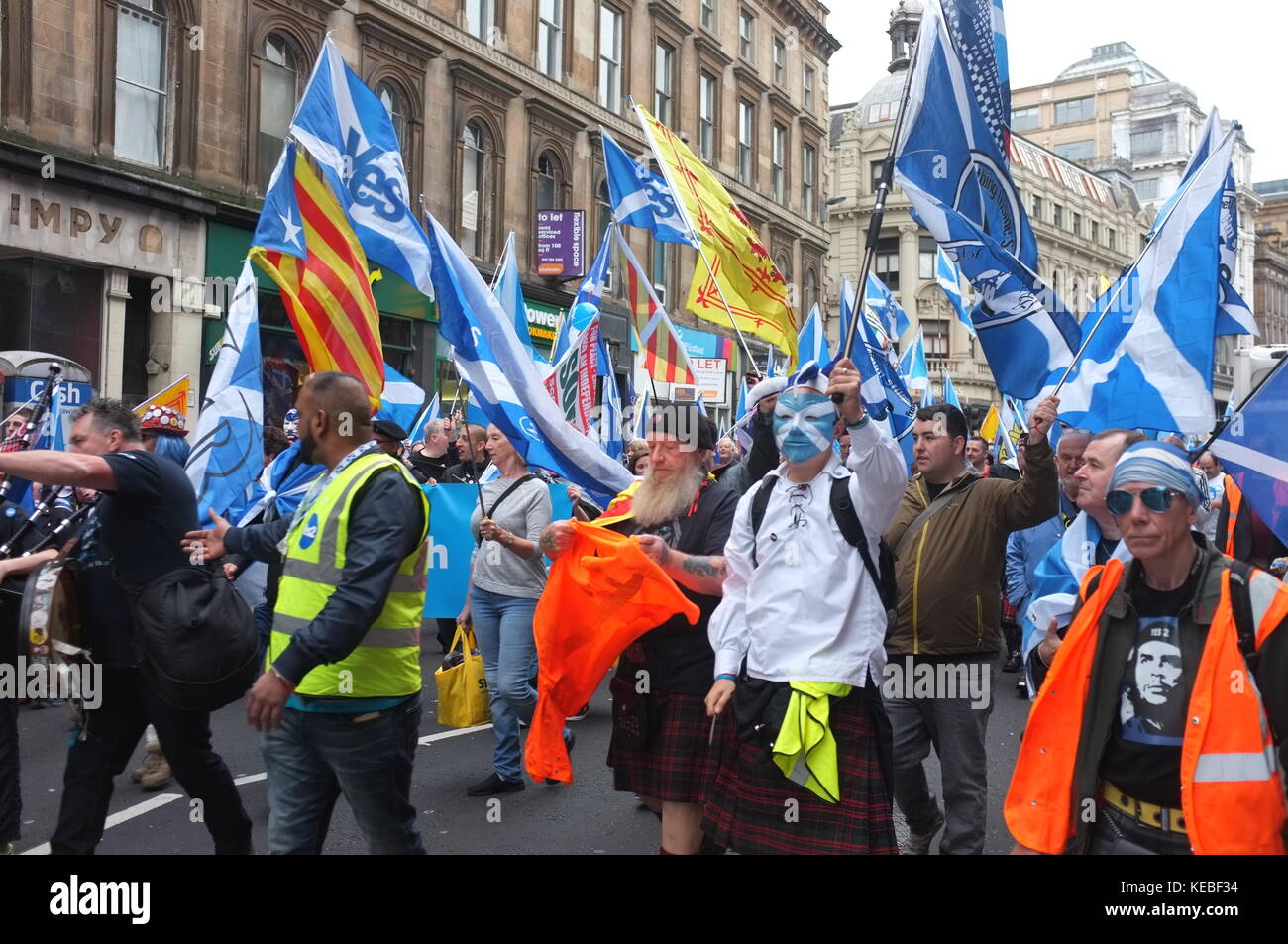 Pro-independence rally organised by Hope Over Fear, Glasgow, Scotland ...