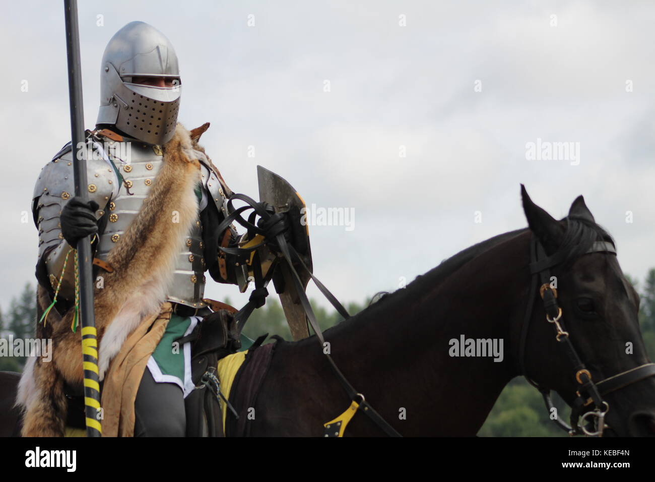 medieval knight riding on horseback Stock Photo - Alamy