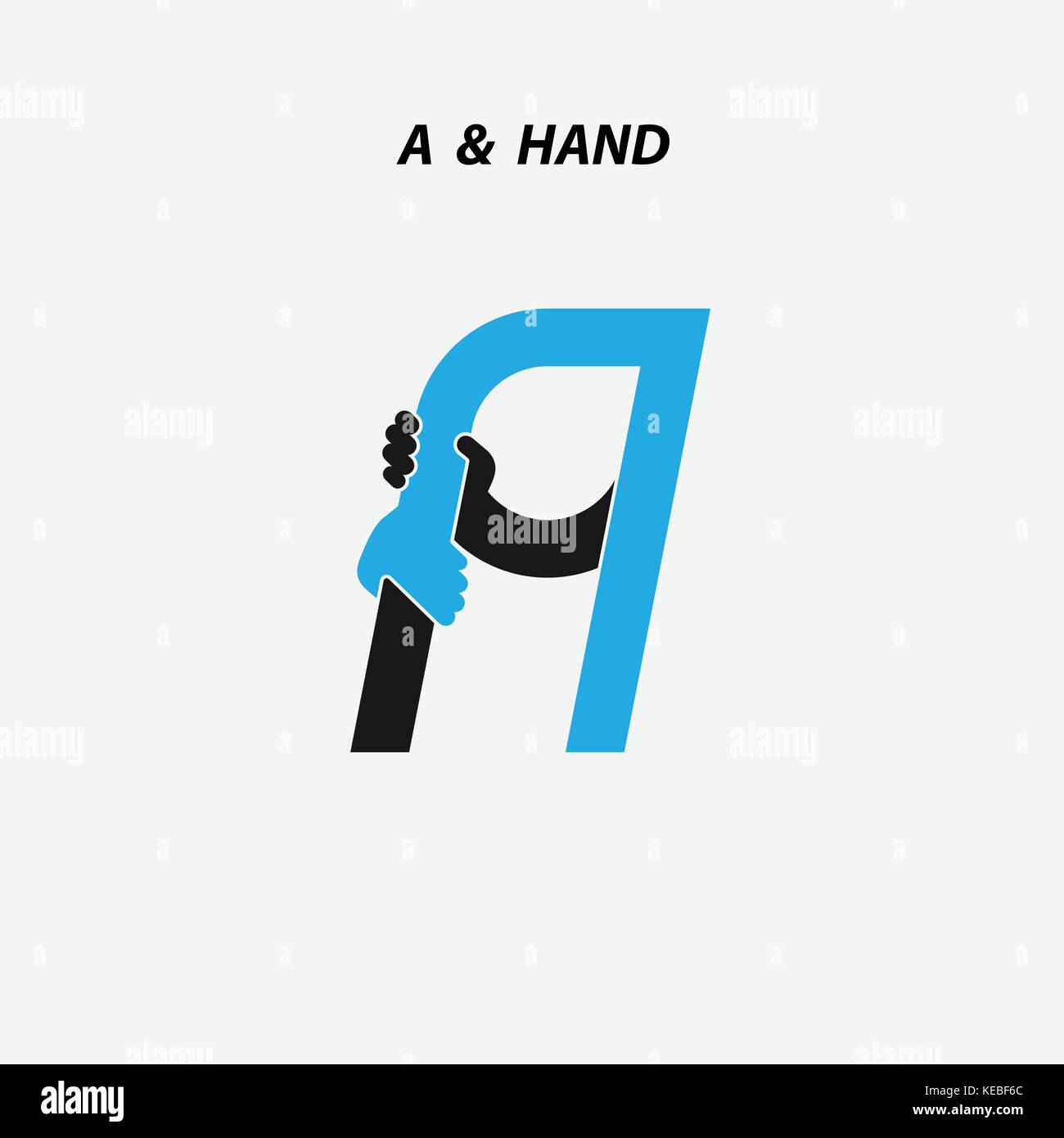 A - Letter abstract icon & hands logo design vector template.Italic ...