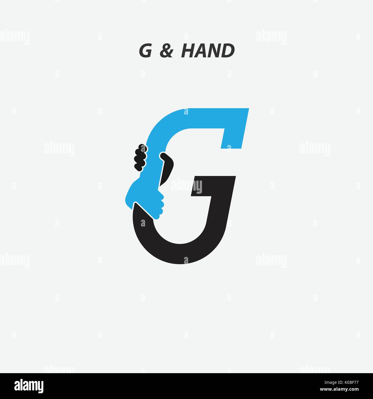 G - Letter abstract icon & hands logo design vector template.Italic ...
