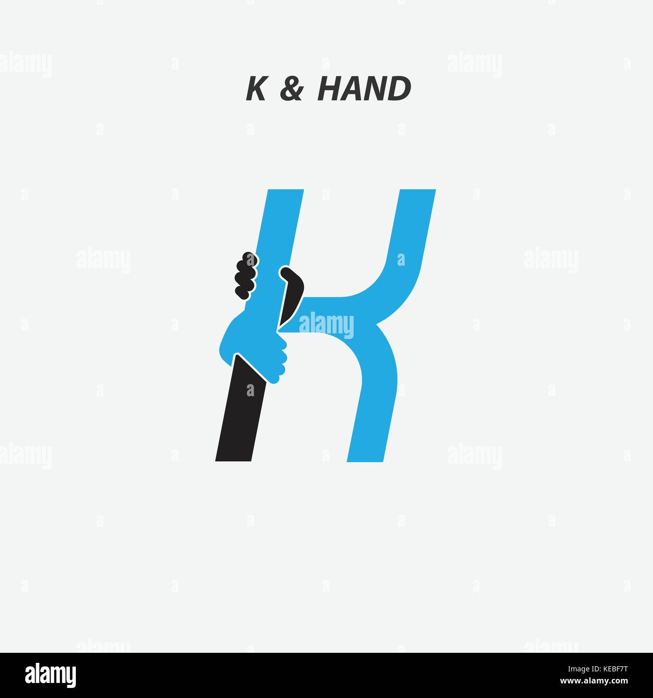 K - Letter abstract icon & hands logo design vector template.Italic ...