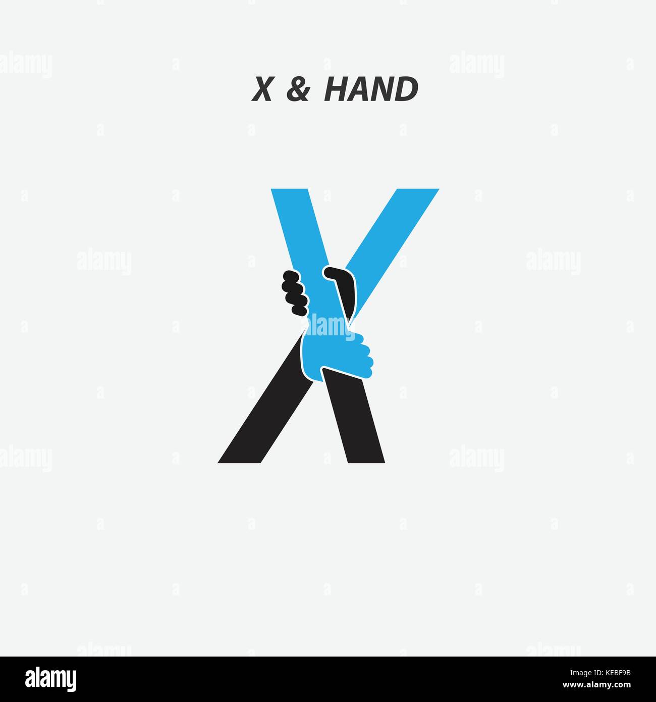 X - Letter abstract icon & hands logo design vector template.Italic ...