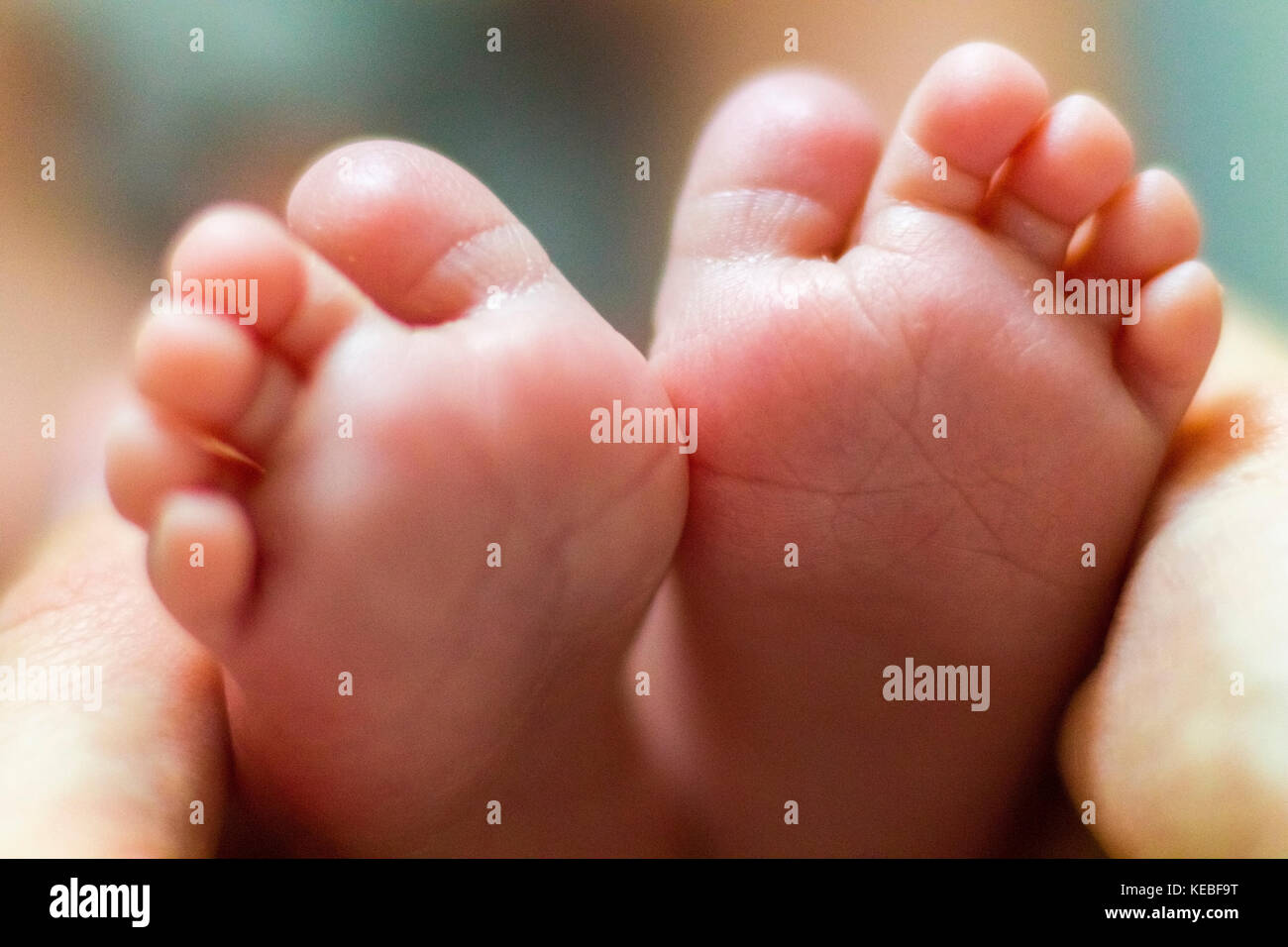 Small baby feet with soft focus Stock Photo - Alamy