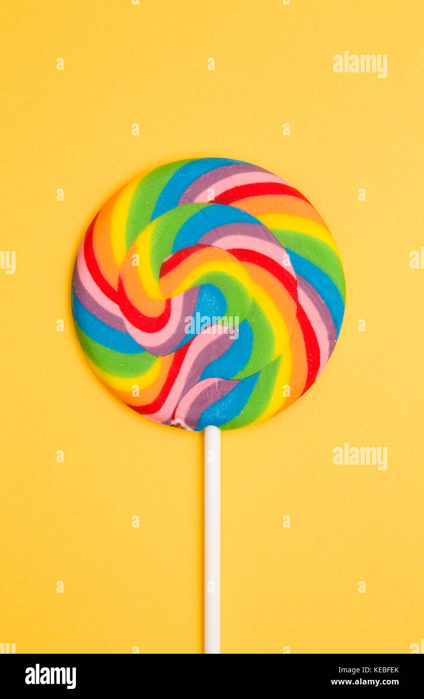 Beautiful Rainbow Lollipop Stock Photo - Alamy