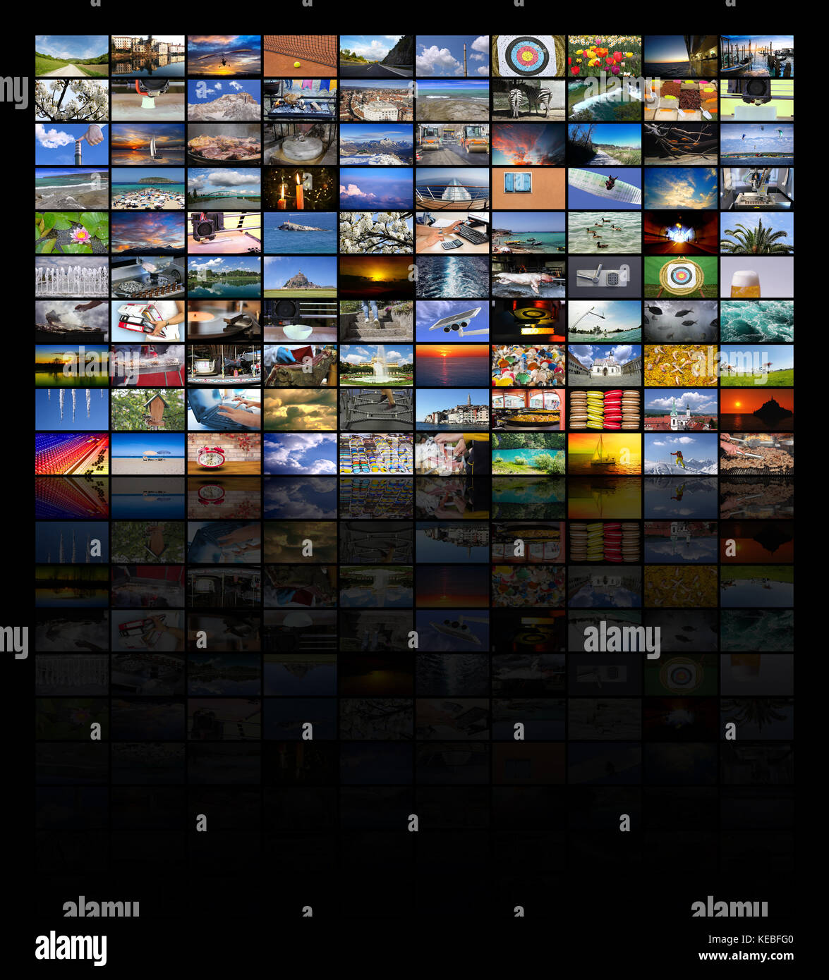 Big multimedia video and image wall of the TV screen Stock Photo - Alamy