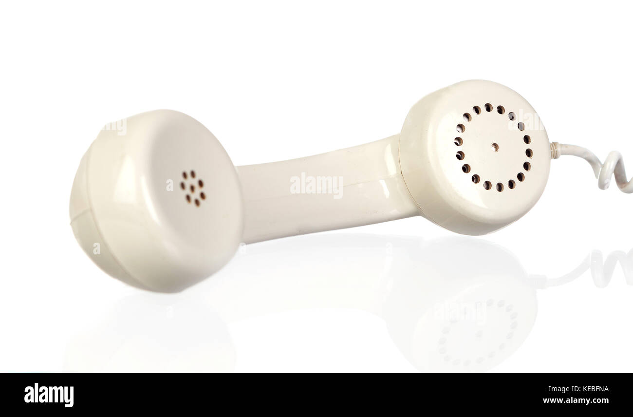 Grey vitntage telephone isolated on white background Stock Photo - Alamy