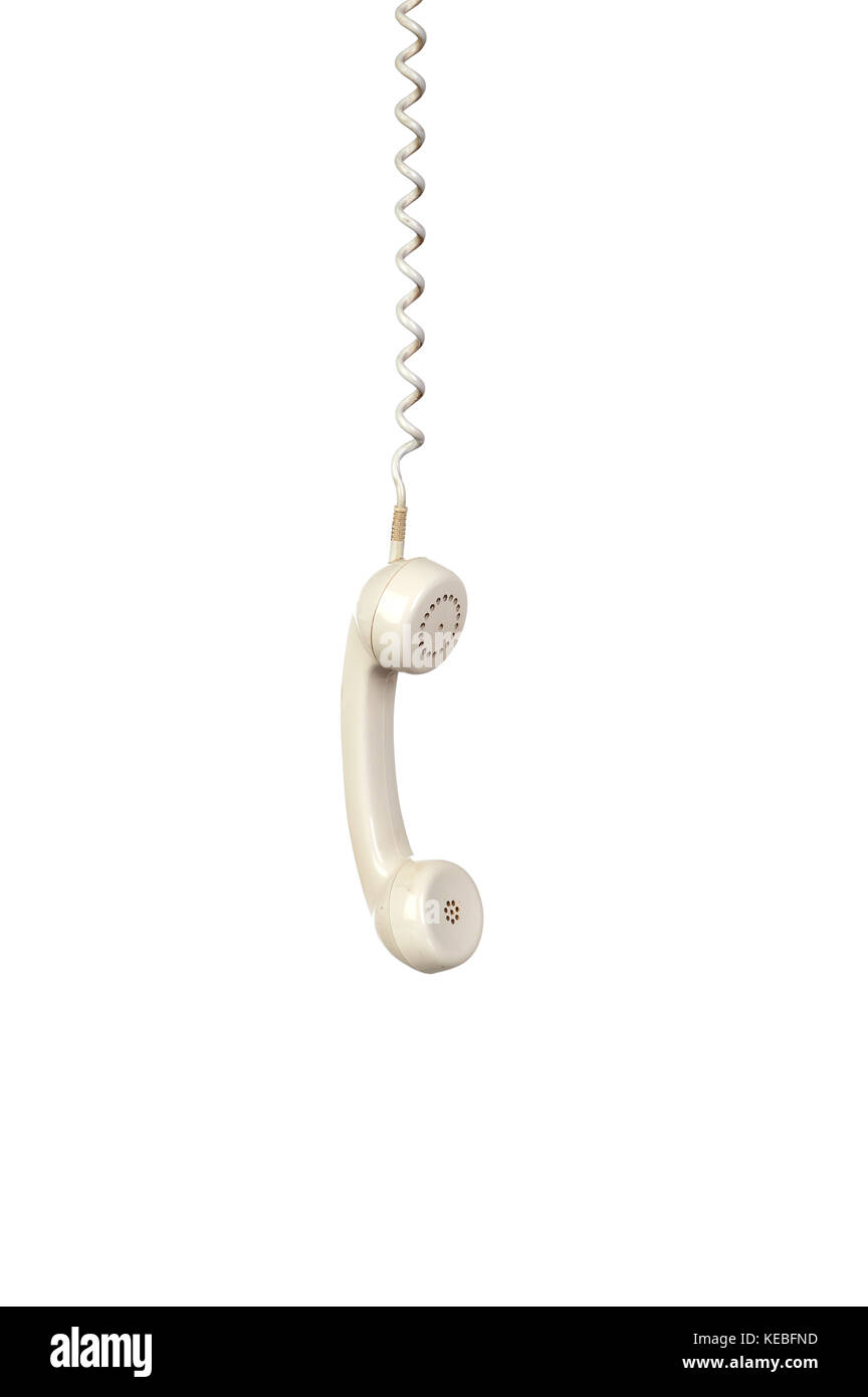 Grey vitntage telephone isolated on white background Stock Photo - Alamy