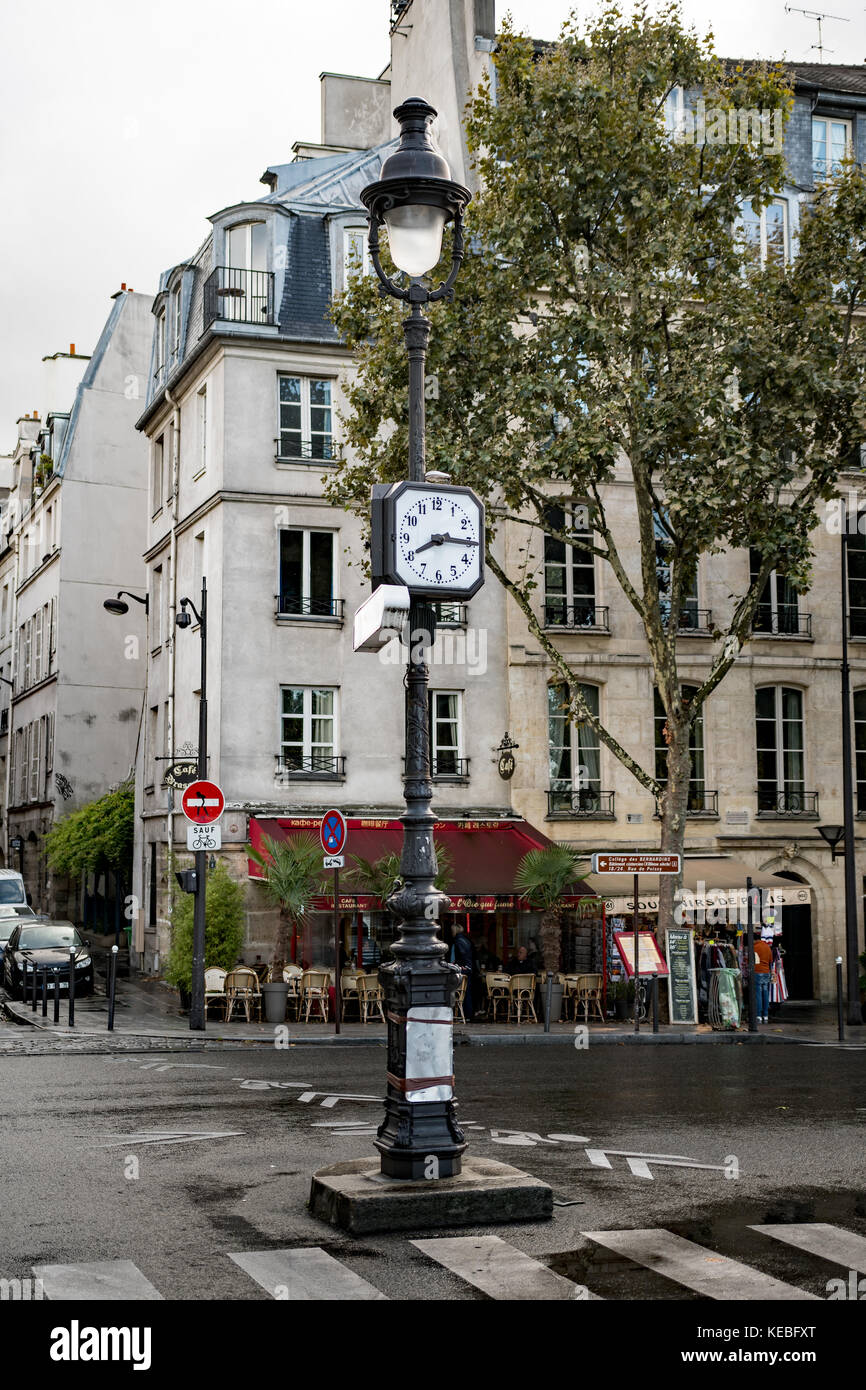 Street lamp with clock Stock Photo - Alamy