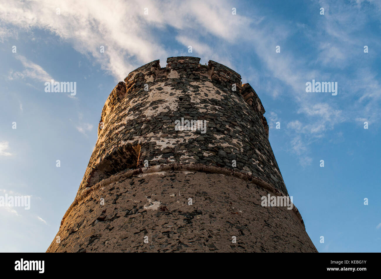 Corsica: sunset on La Parata Tower, a ruined Genoese tower built in ...