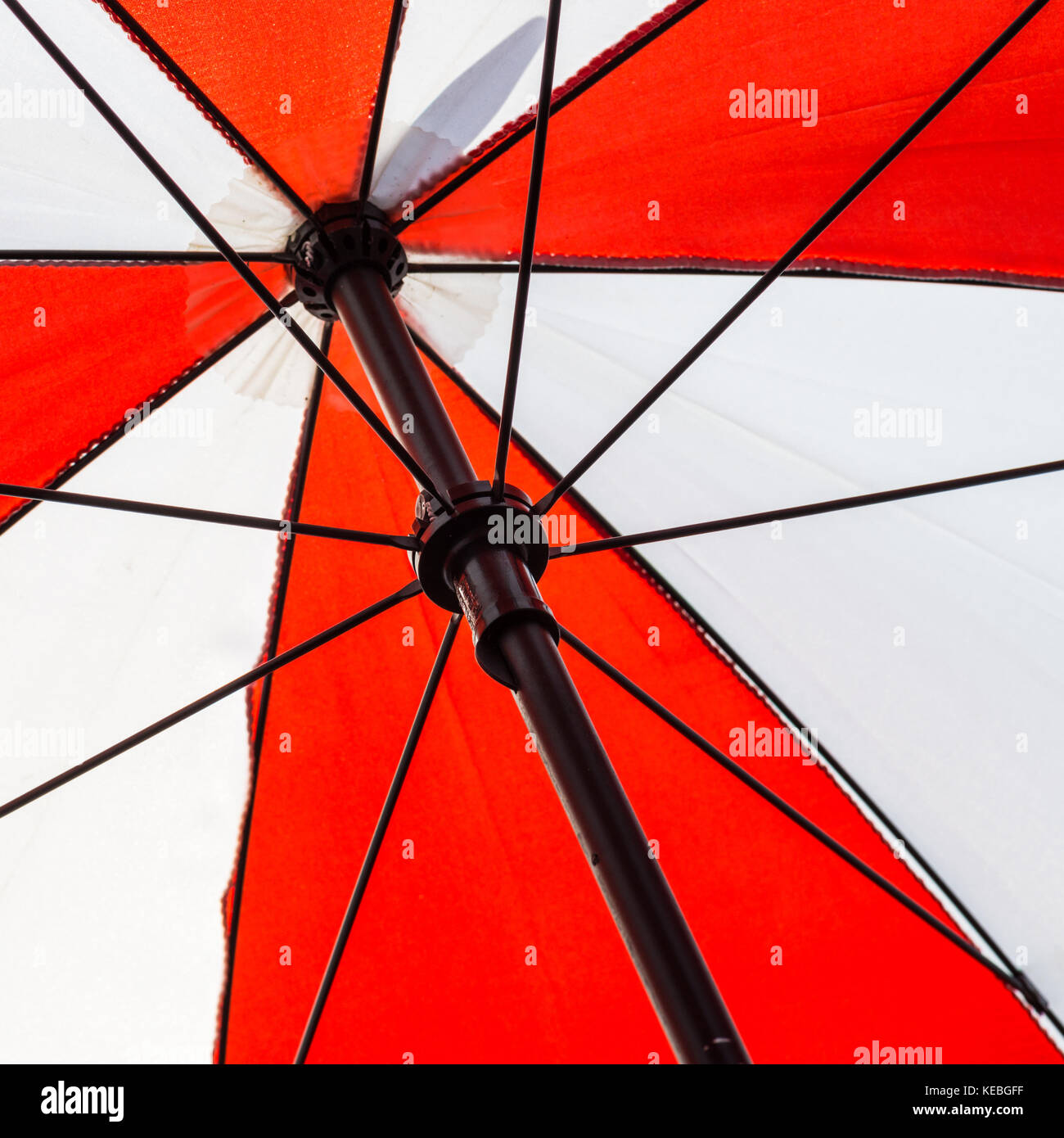 An abstract shot of a red and white umbrella Stock Photo - Alamy