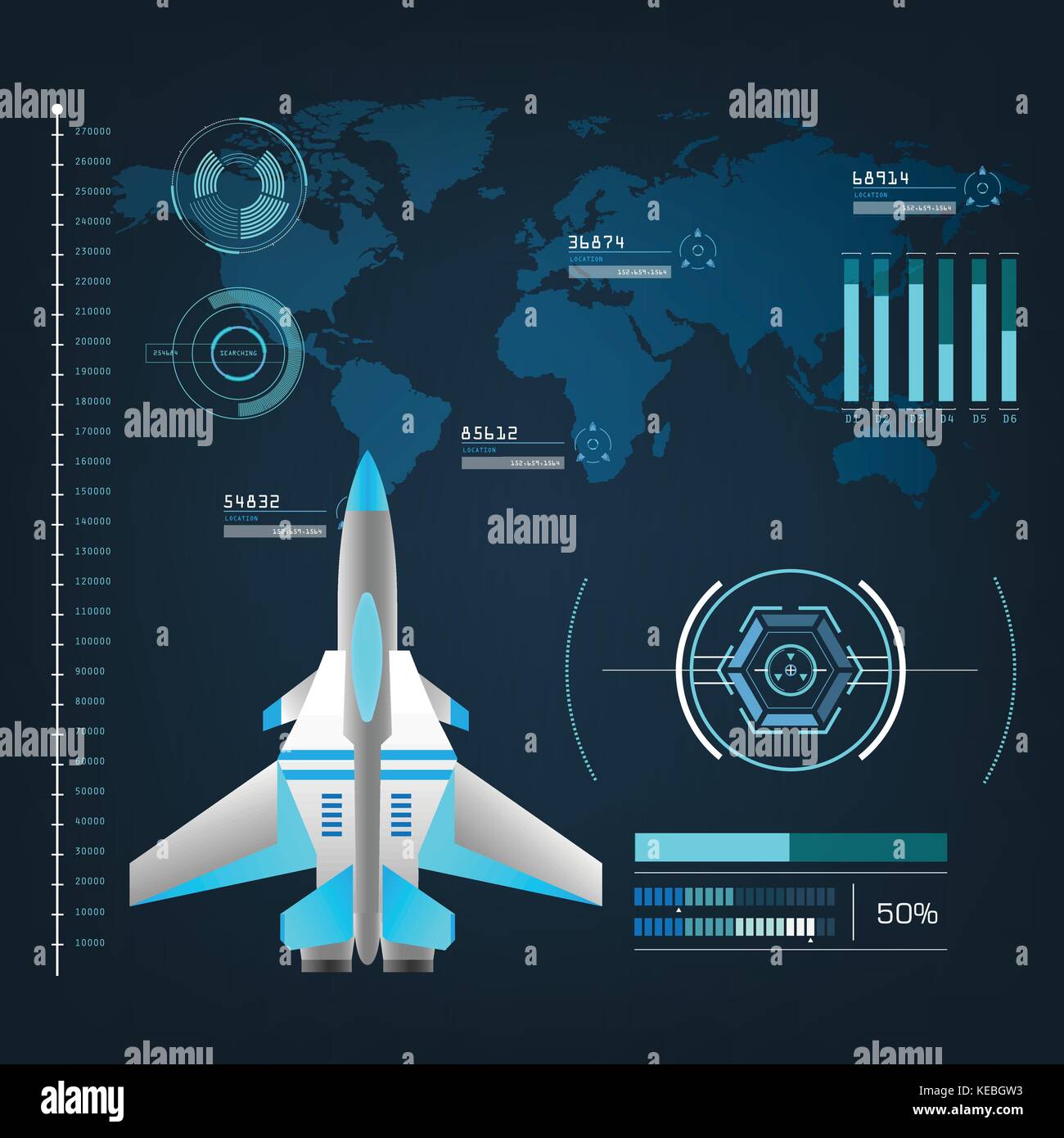spaceships aircraft with future sight action mode interface UI design ...