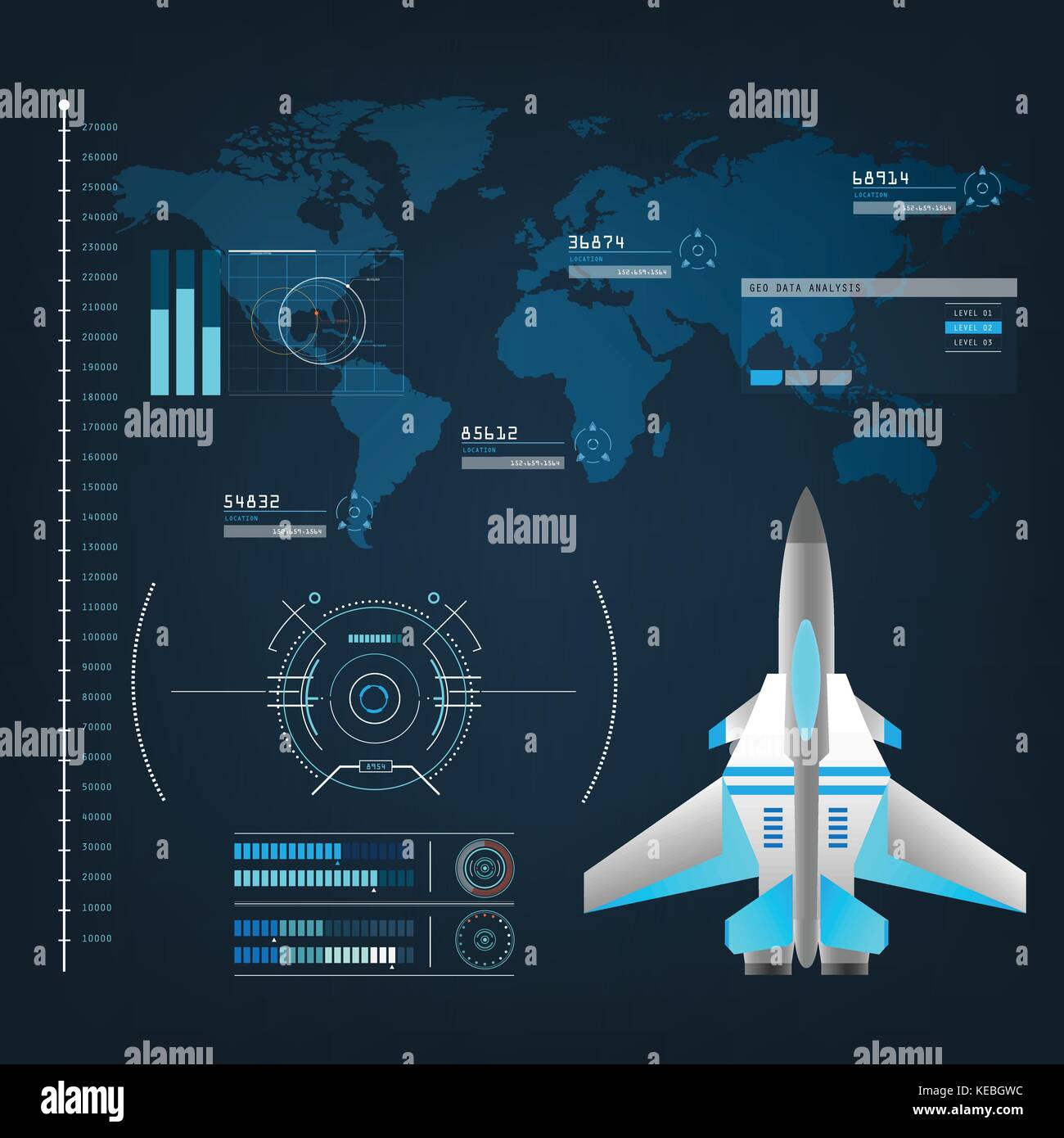 spaceships aircraft with future sight action mode interface UI design ...