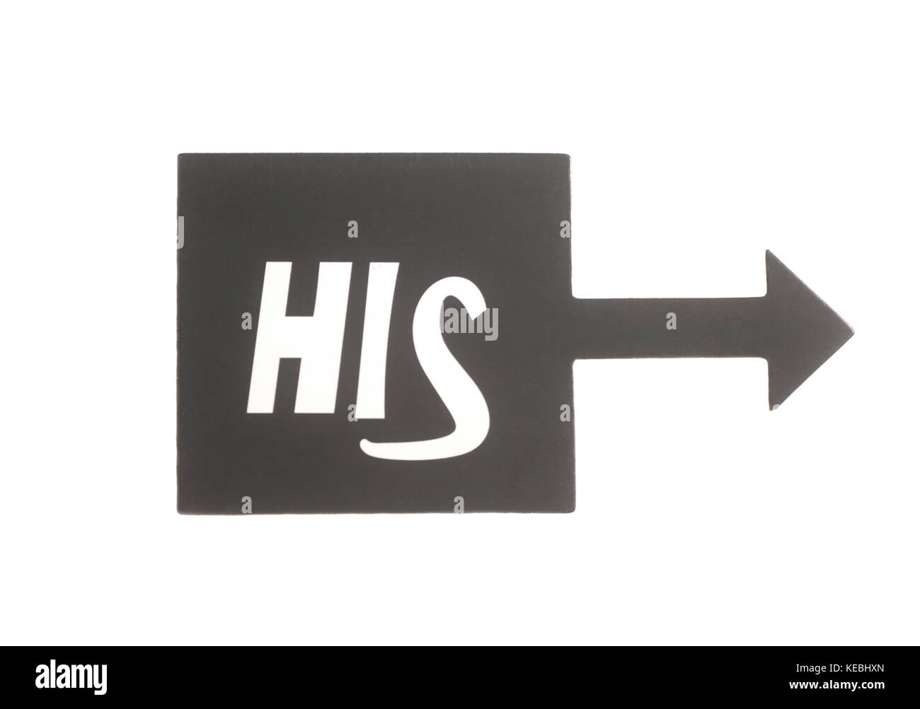 Sign his with arrow isolated on white background Stock Photo - Alamy