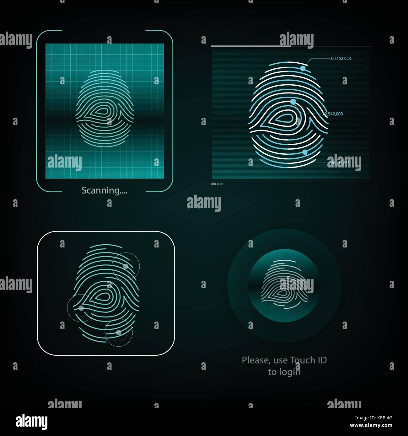 Visual response finger print scanning Stock Vector Image & Art - Alamy