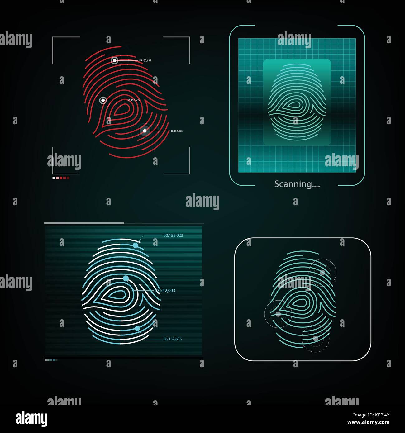 Visual response finger print scanning Stock Vector Image & Art - Alamy