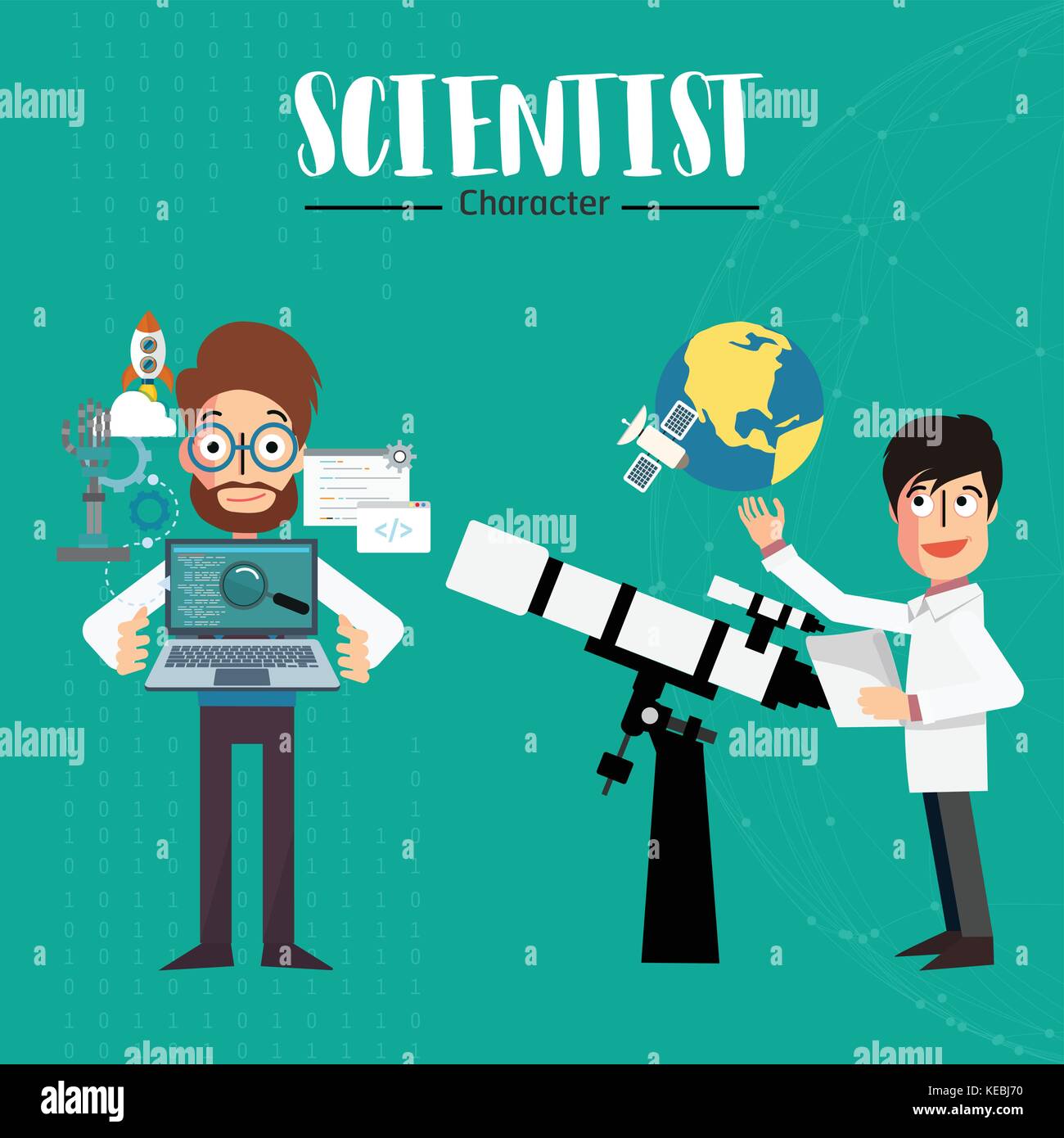 Scientist character vector illustration set Stock Vector Image & Art ...