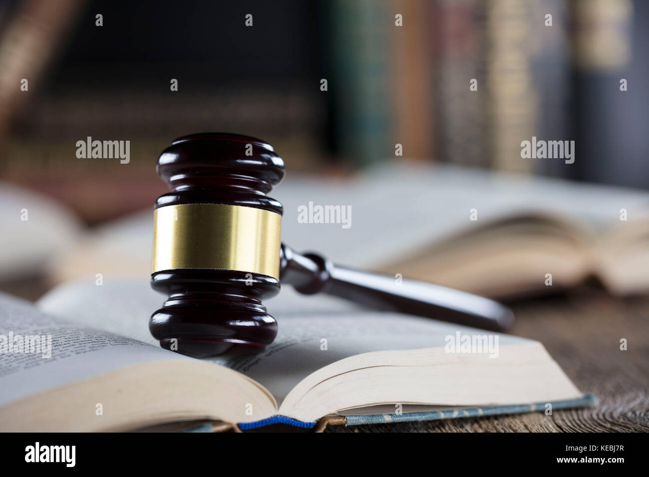 Court library - gavel of the judge, scale of justice and books Stock ...