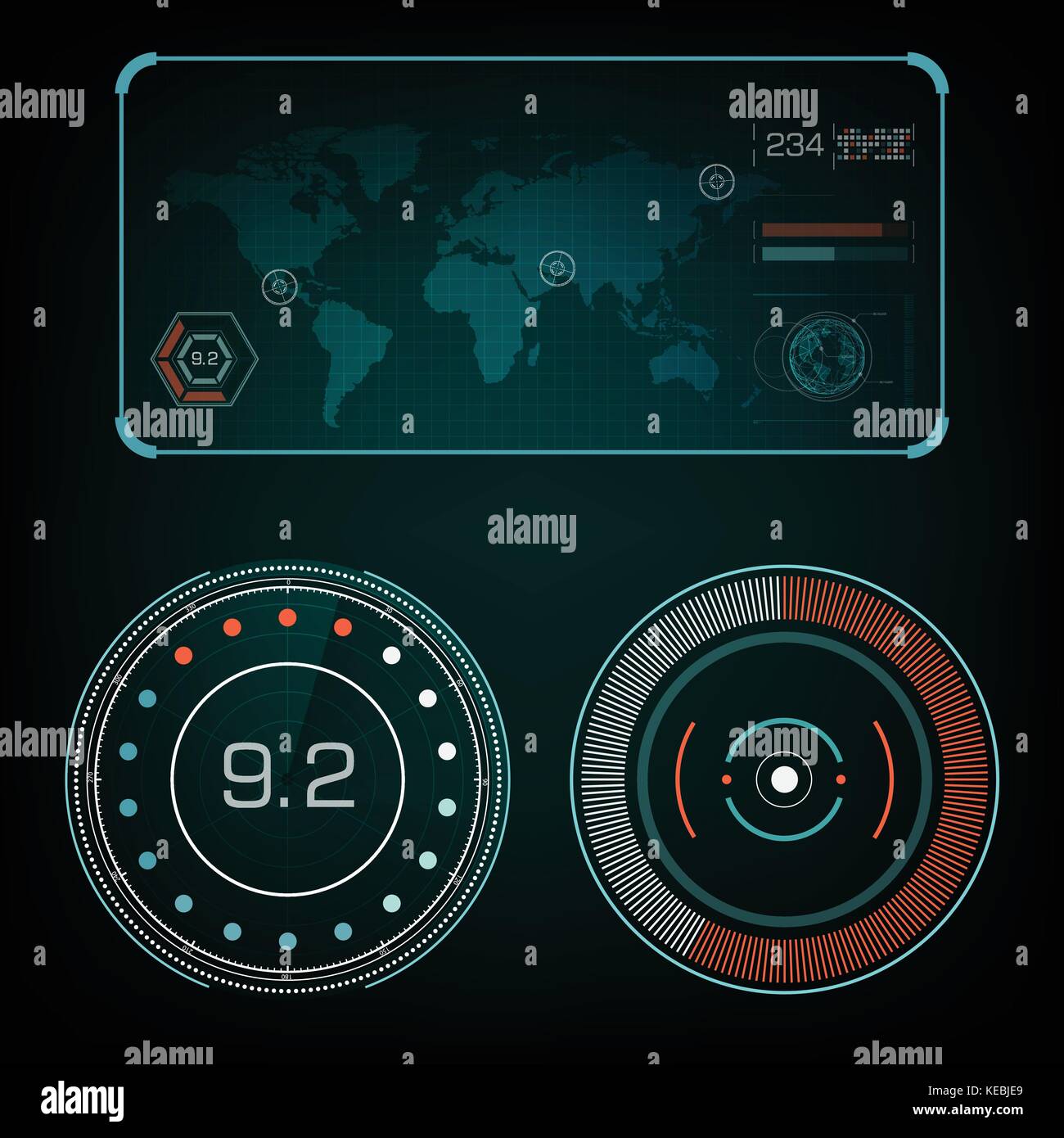 Radar interface UI future design graphic illustration Stock Vector ...