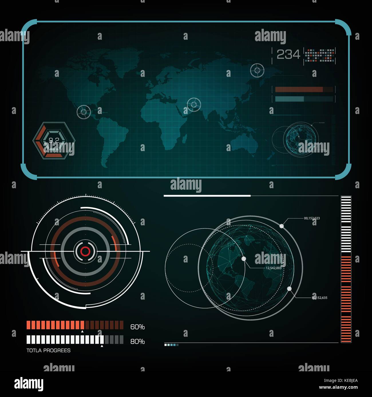 Radar interface UI future design graphic illustration Stock Vector ...