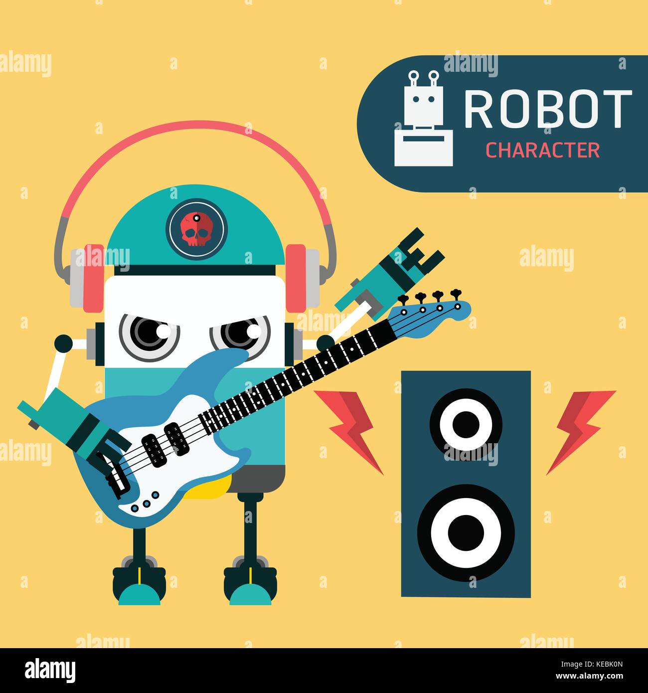 Robot character cartoon design illustration vector collection Stock ...