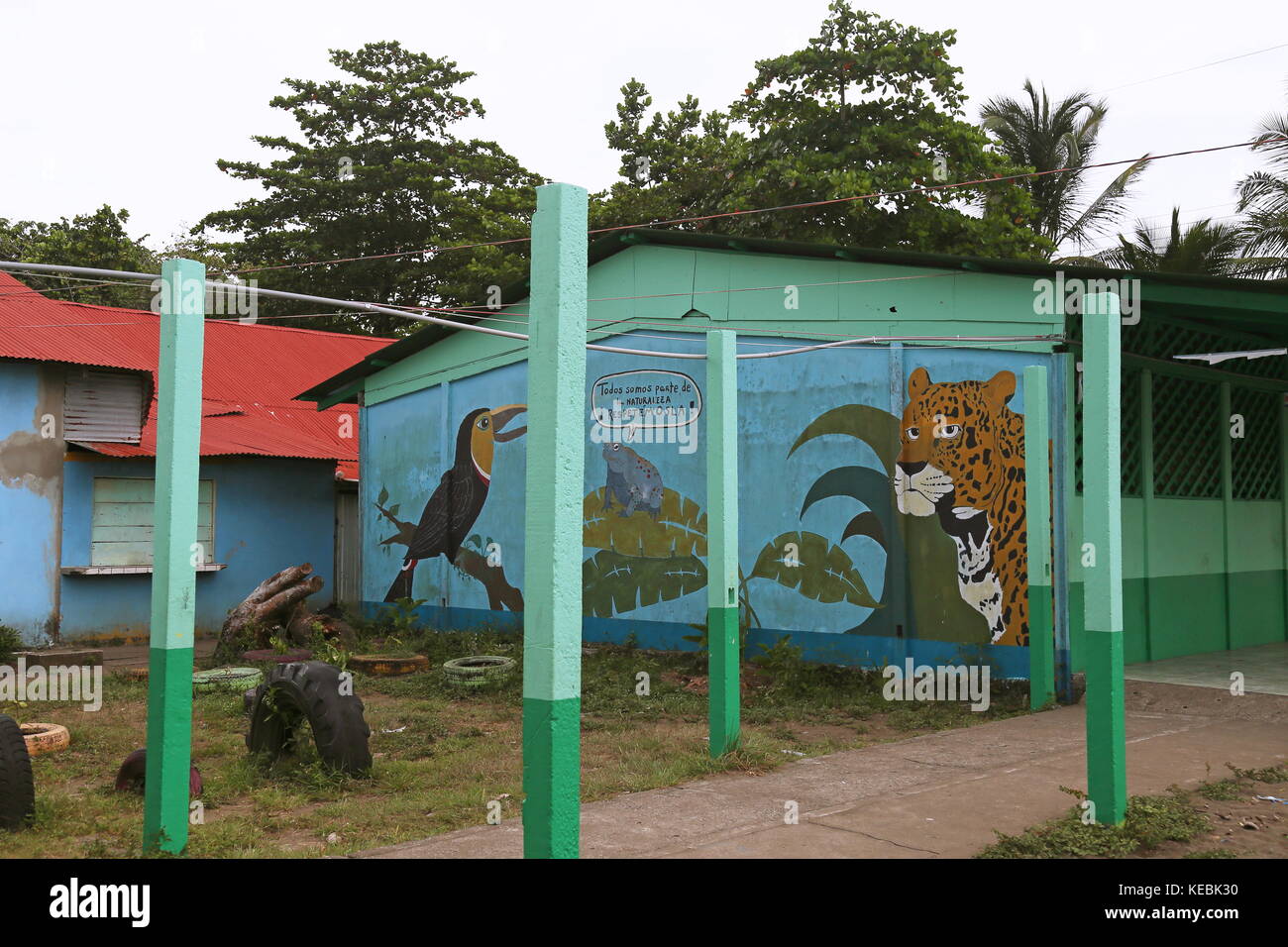 Elementary School, Tortuguero village centre, Limón province, Caribbean ...
