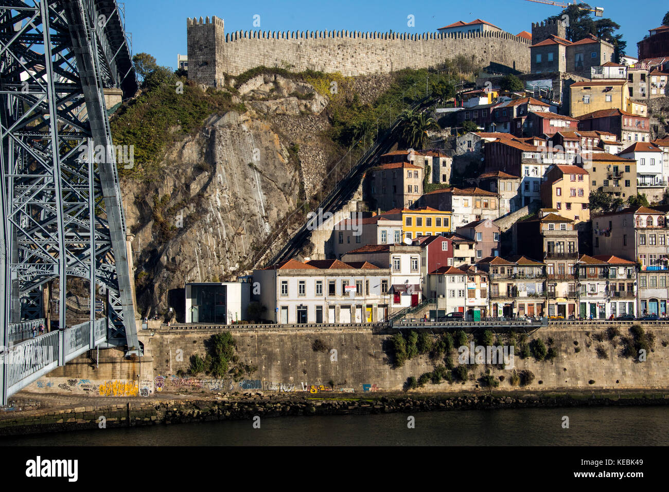 Muralha Fernandina, Fernandina Wall, Guindais, Porto, Portugal Stock ...