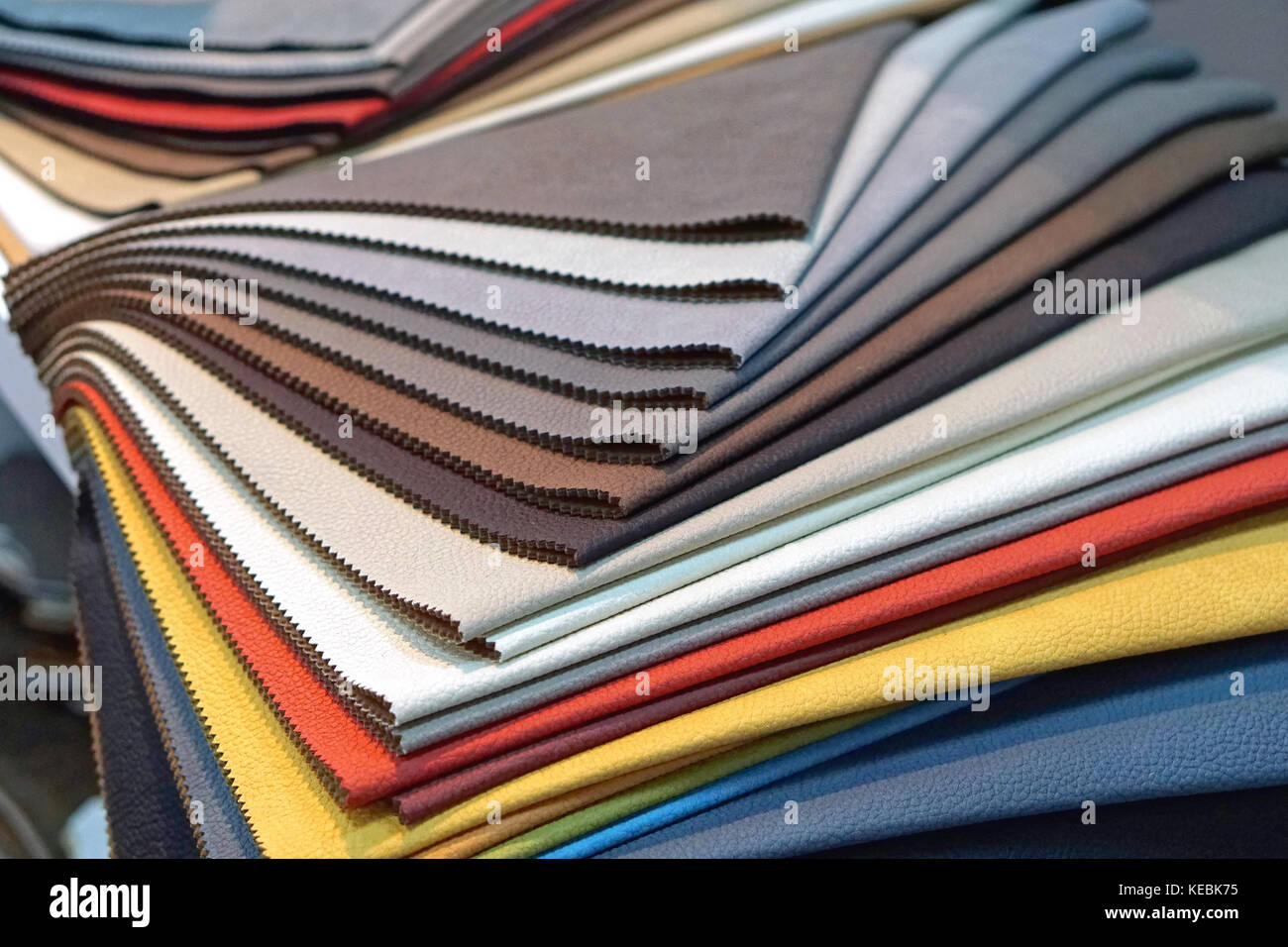 Leather material color samples Stock Photo - Alamy