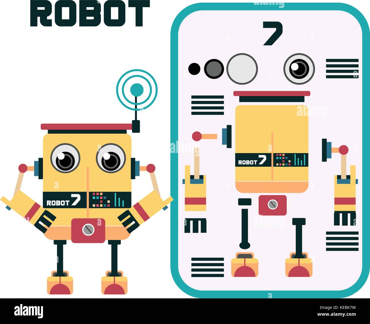 robot concept character present illustration vector collection Stock ...