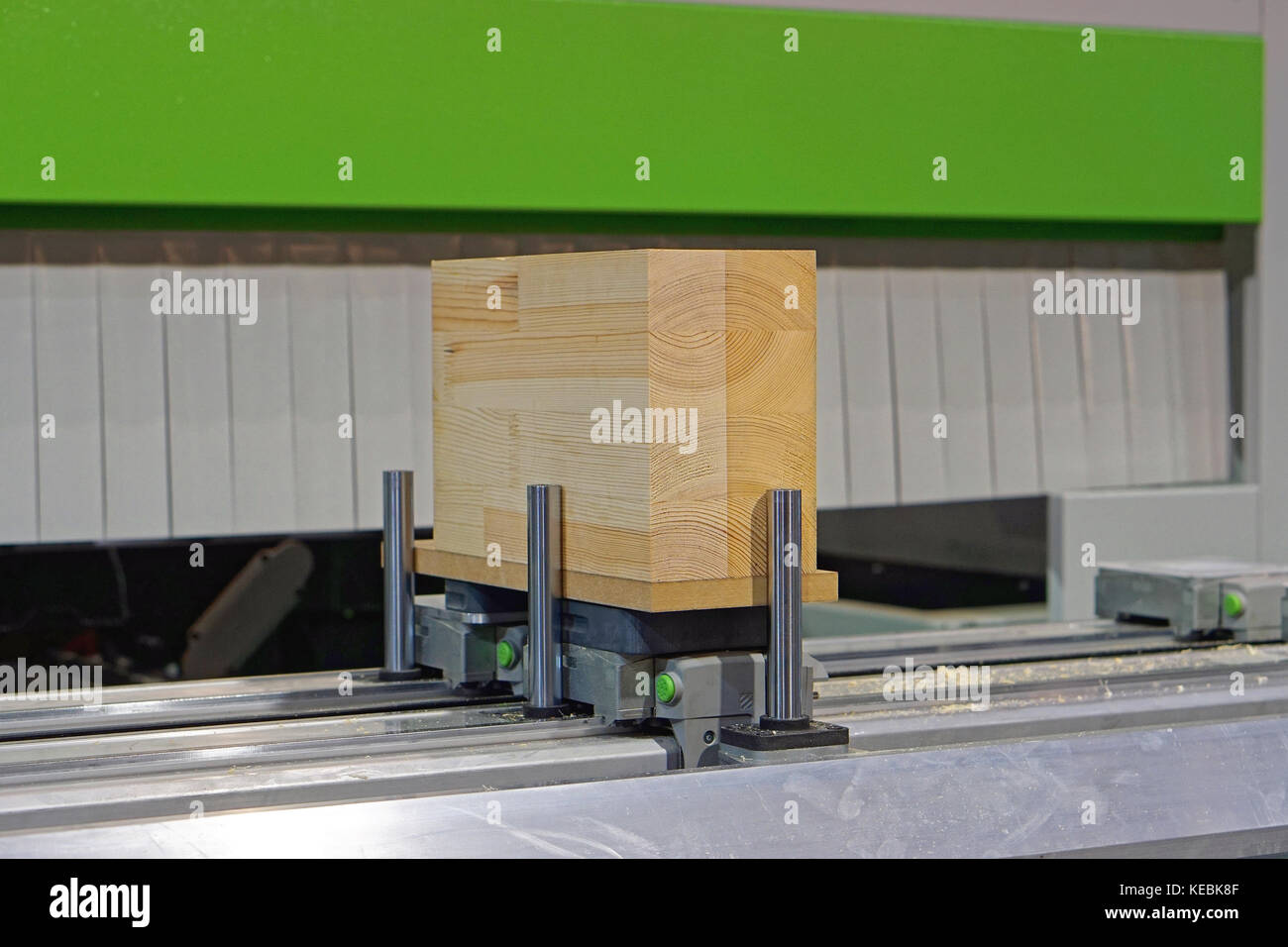 Block of wood at cnc machine Stock Photo - Alamy