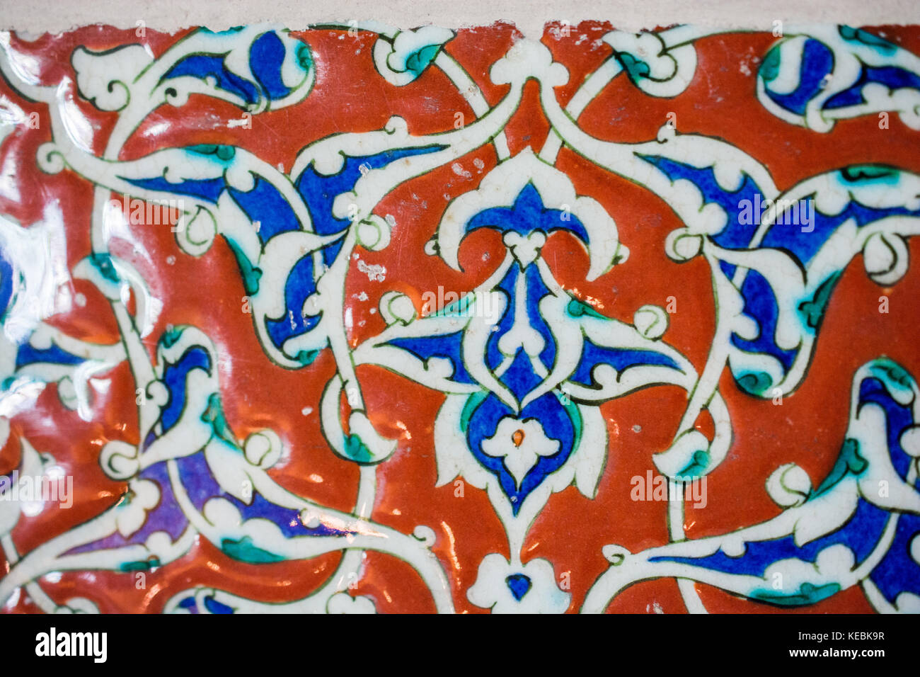 Ottoman ancient Handmade Turkish Tiles with floral patterns Stock Photo ...