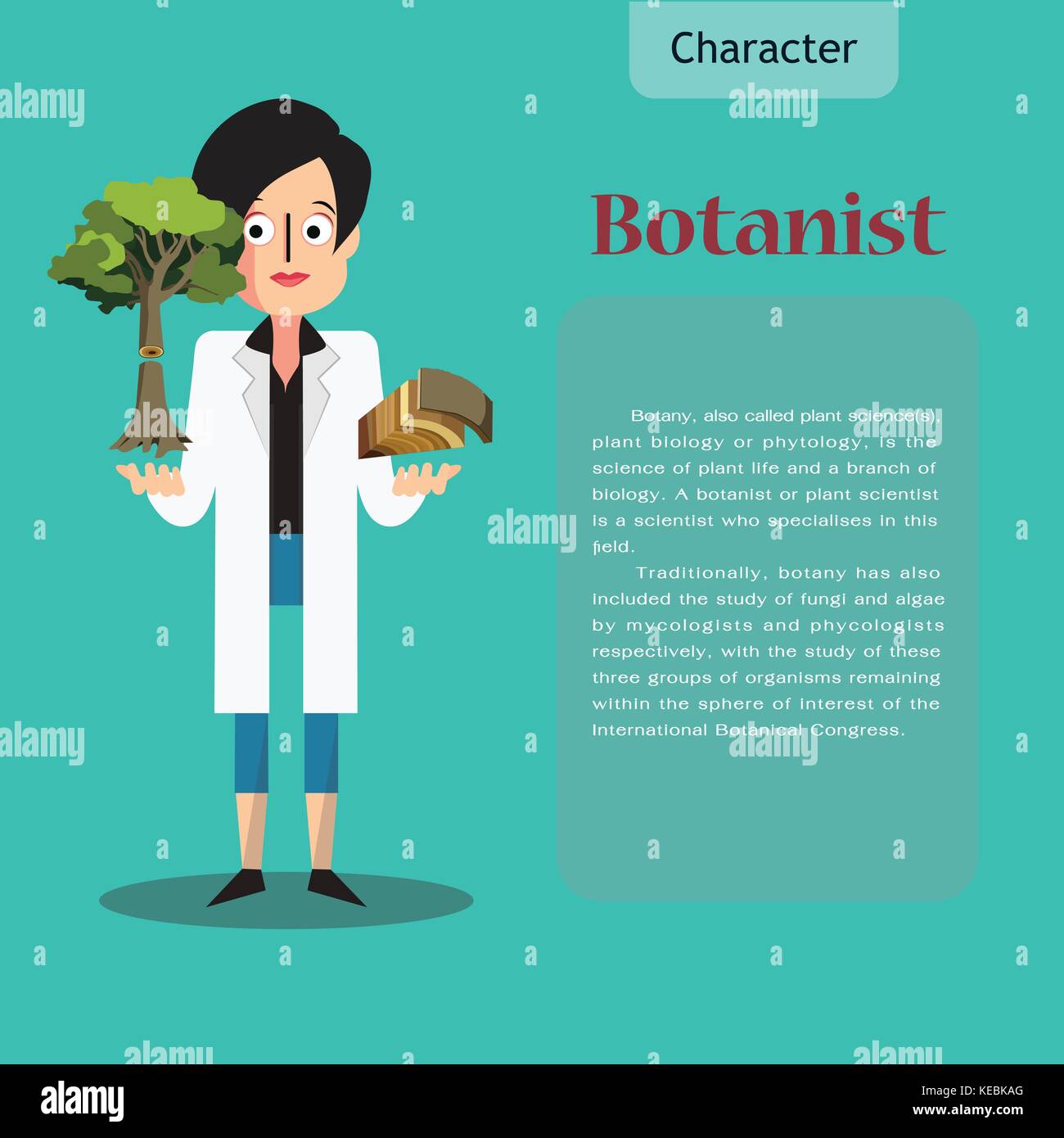 Scientist cartoon character illustration design flat vector Stock ...