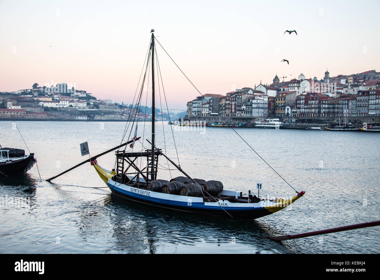 Historic Rabelo Port boat, Douro River, Porto, Portugal Stock Photo - Alamy