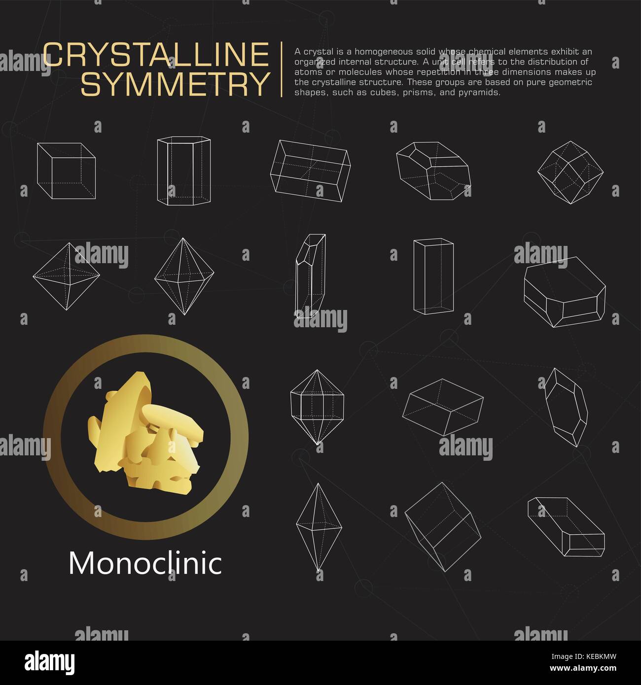 crystals polygon style symmetry illustration vector set Stock Vector ...